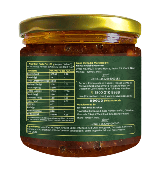 Buy Devavo Sweet Lime Pickle Online () At Best Price
