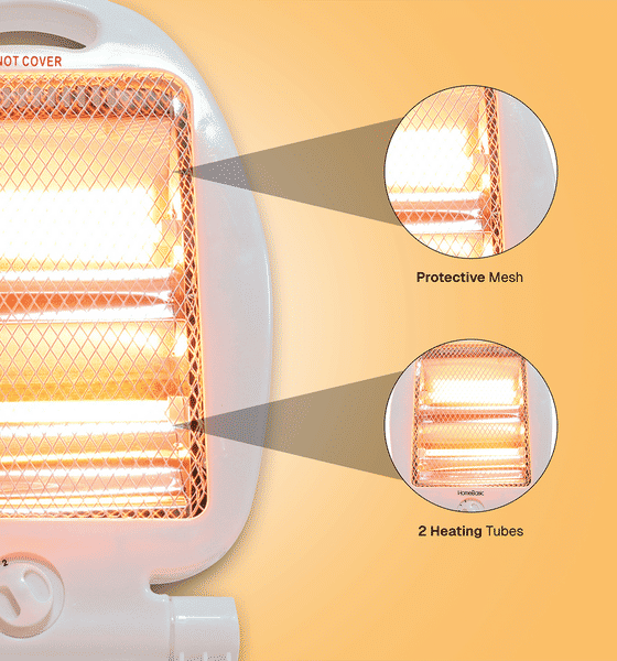 Buy HomeBasic Room Heater | 2 Heat Settings | Overheat Protection | No ...