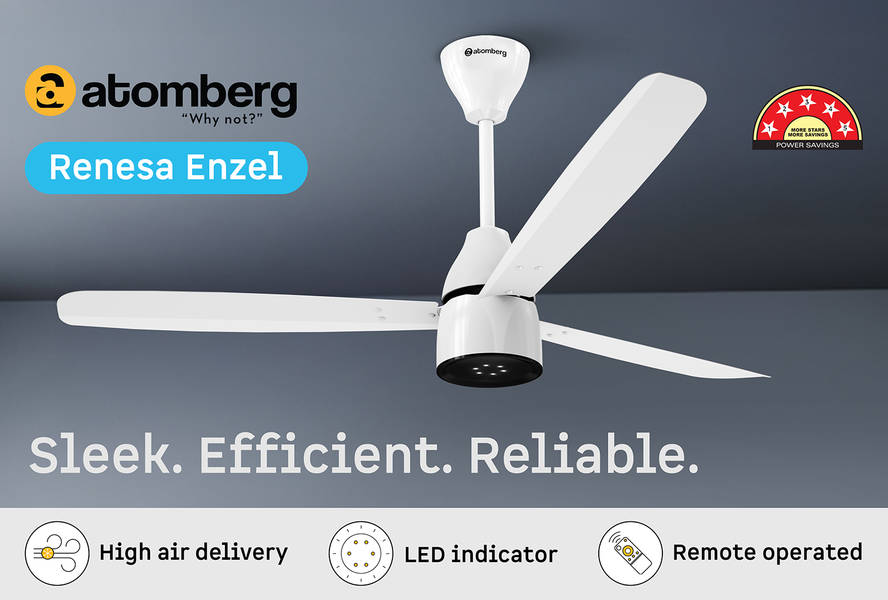 Buy Atomberg Renesa Enzel 1200mm BLDC | 5 star (Ivory) Online (1 pack ...