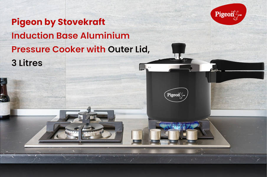 Buy Pigeon by Stovekraft Titanium Pressure Cooker (2.5L, Outer Lid ...