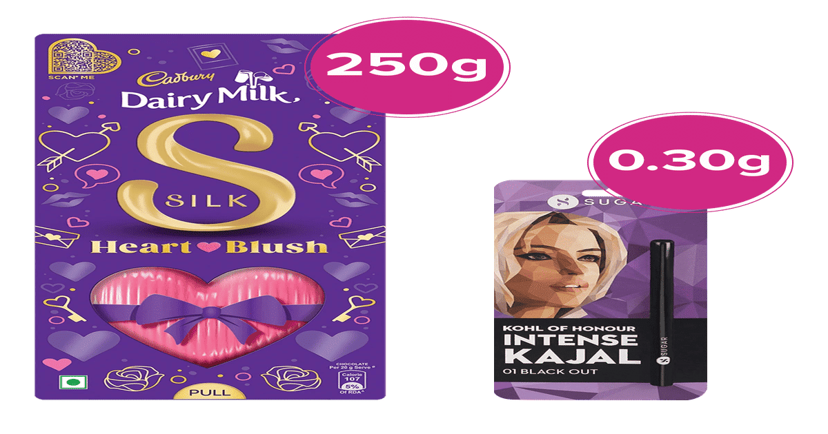 Buy Cadbury Dairy Milk Silk Heart Blush Chocolate Bar + Sugar Cosmetics ...