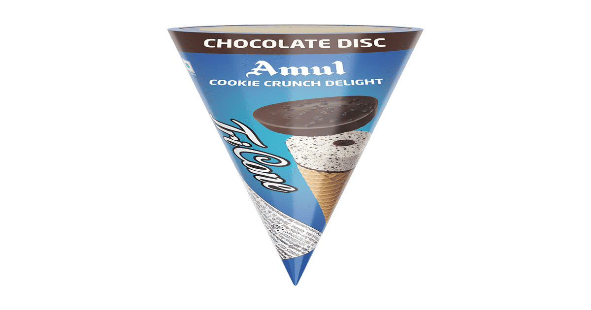 Buy Amul Tricone Cookie Crunch Delight Ice Cream Cone Online (120 ml x ...