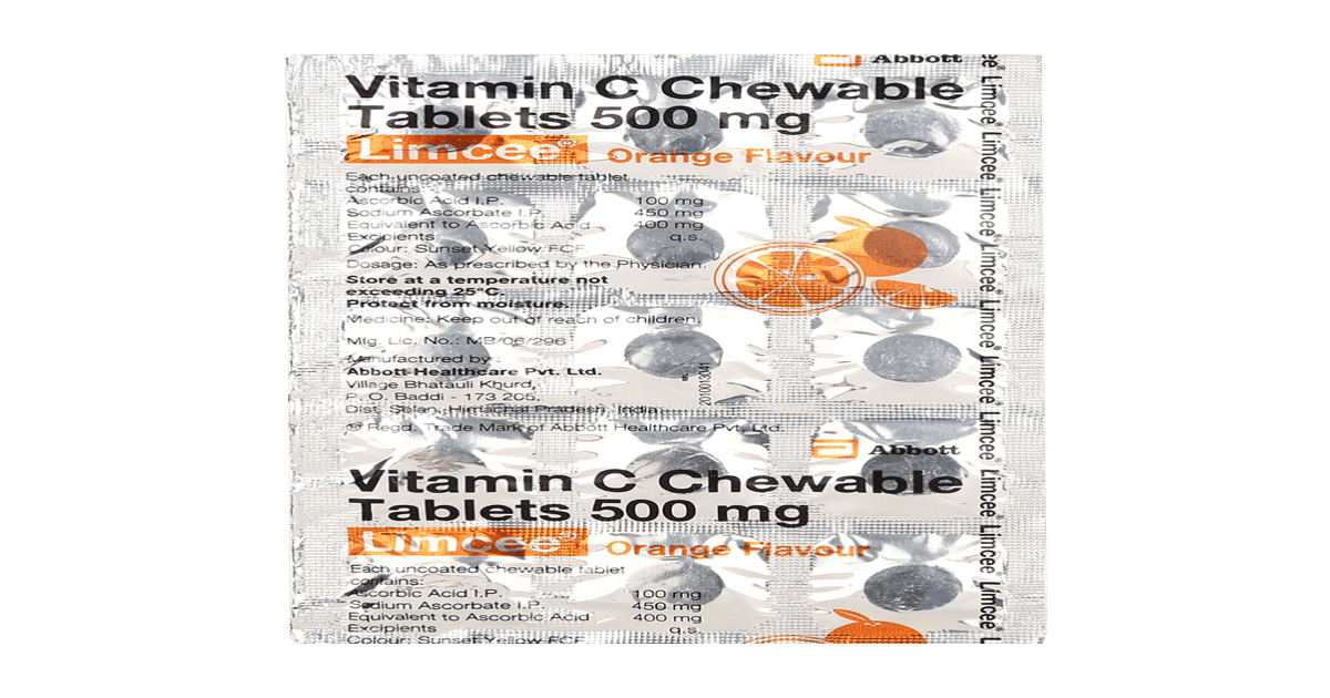 Buy Limcee 500mg Orange Flavour Chewable | Immunity Booster | Vitamin C ...