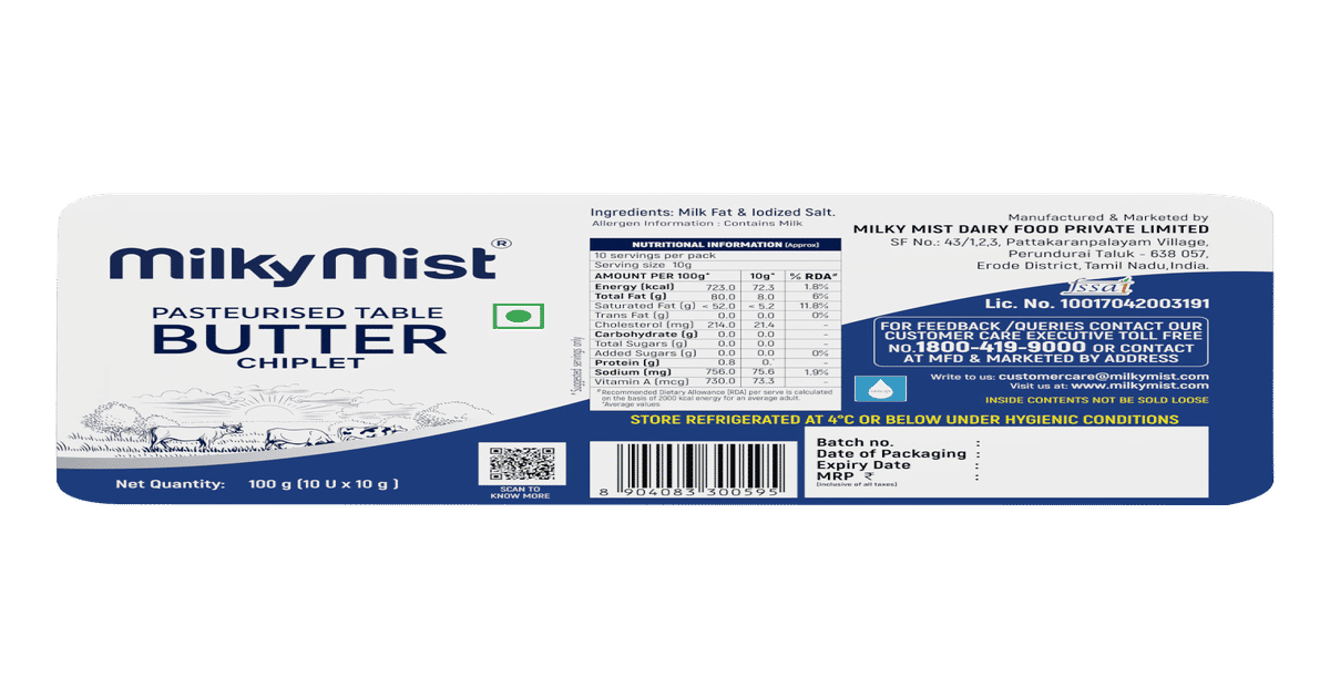 Buy Milky Mist Butter Chiplet Pack Online (100 g x 3) At Best Price