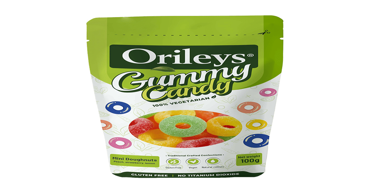 Buy Kandee Factory Orileys Gummy Mini Doughnuts Naturally Coloured ...