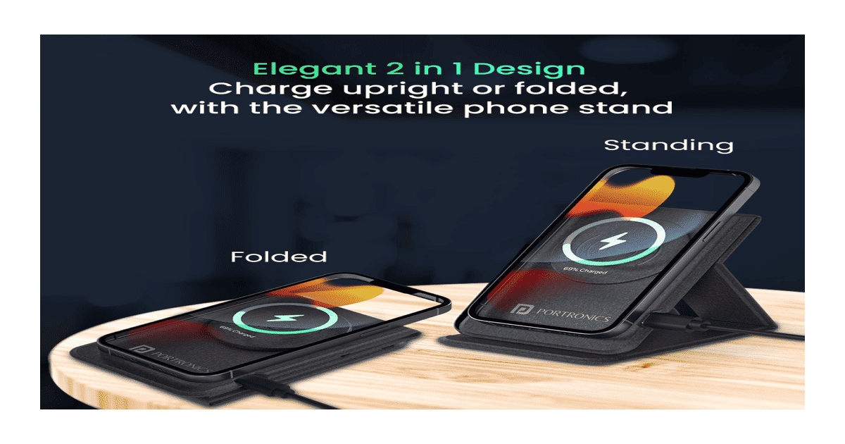 Buy Portronics Freedom Fold 15W Foldable wireless Charger - Grey Online ...