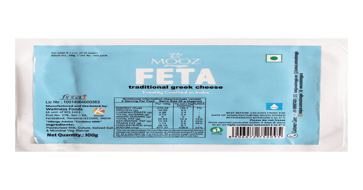 Buy MOOZ Formaggio Feta Cheese Online (100 g x 3) At Best Price