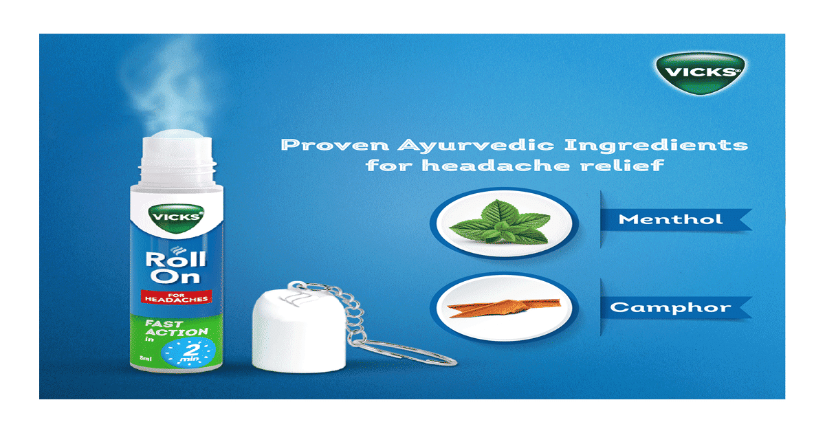 Buy Vicks Headache Relief Roll-On Fast Action in 2 Minutes, with ...