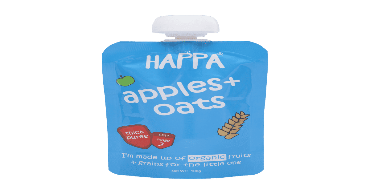 Buy Happa Organic Fruit Puree (6-12 Months, Apple & Oats) Online (100 g ...