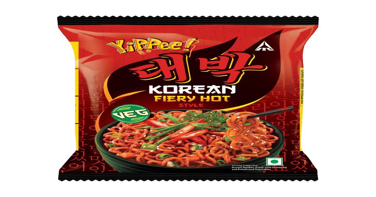 Buy Sunfeast YiPPee Korean Noodles Fiery Hot Online (75 g x 2) At Best ...