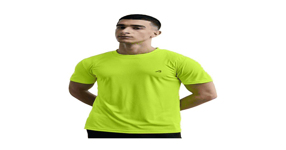 Buy Boldfit Fluorescent Yellow Men T-shirt (Polyester, Regular Fit ...