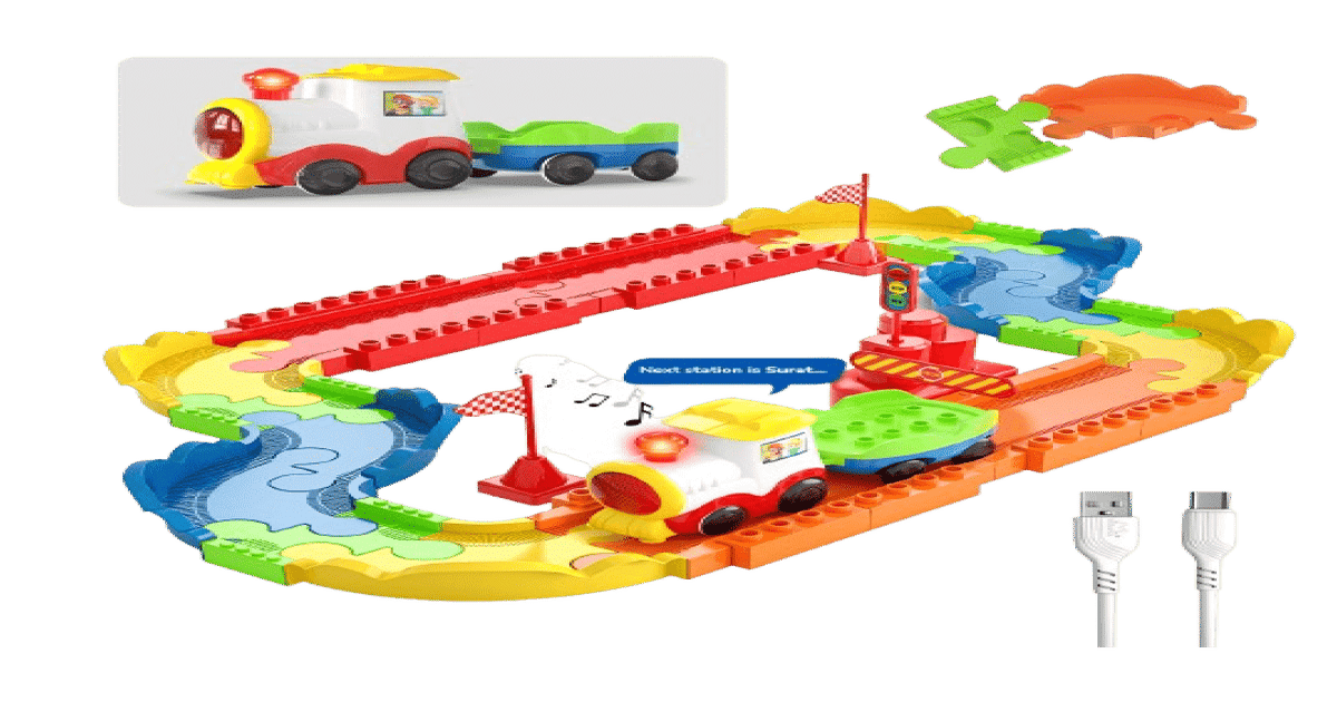 Buy Mirana Block Rider Toy Train Set USB Rechargeable Type-C For 2-8 ...