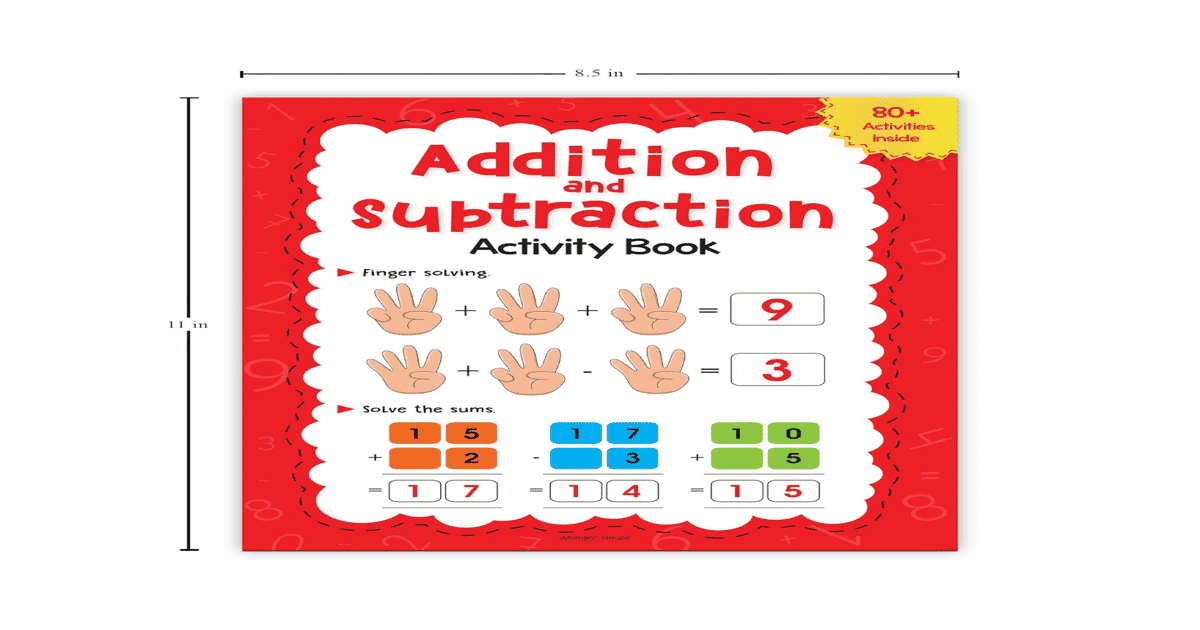 Buy Addition And Subtraction Activity Book For Children - 80 ...