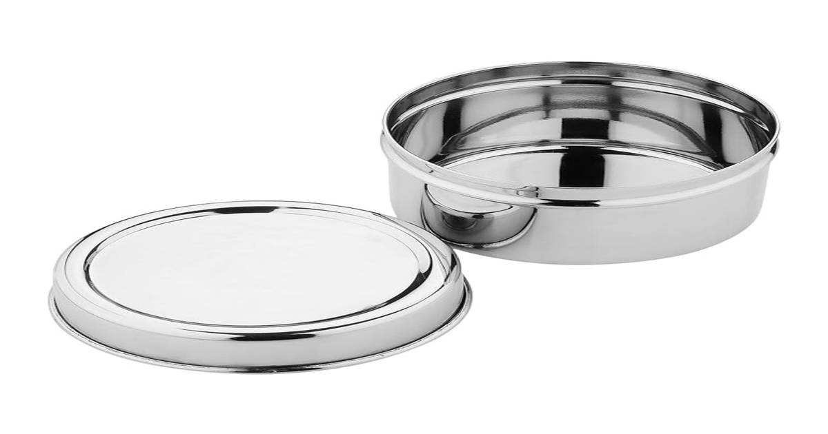 Buy Embassy Stainless Steel Royal Deep Puri Box (550ml, Silver) Online ...