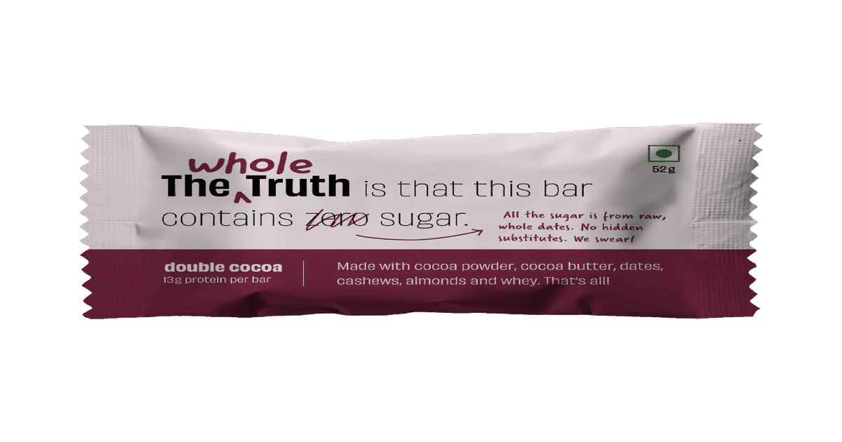 Buy The Whole Truth Double Cocoa Protein Bar (Date Sweetened) Pack of 3 ...