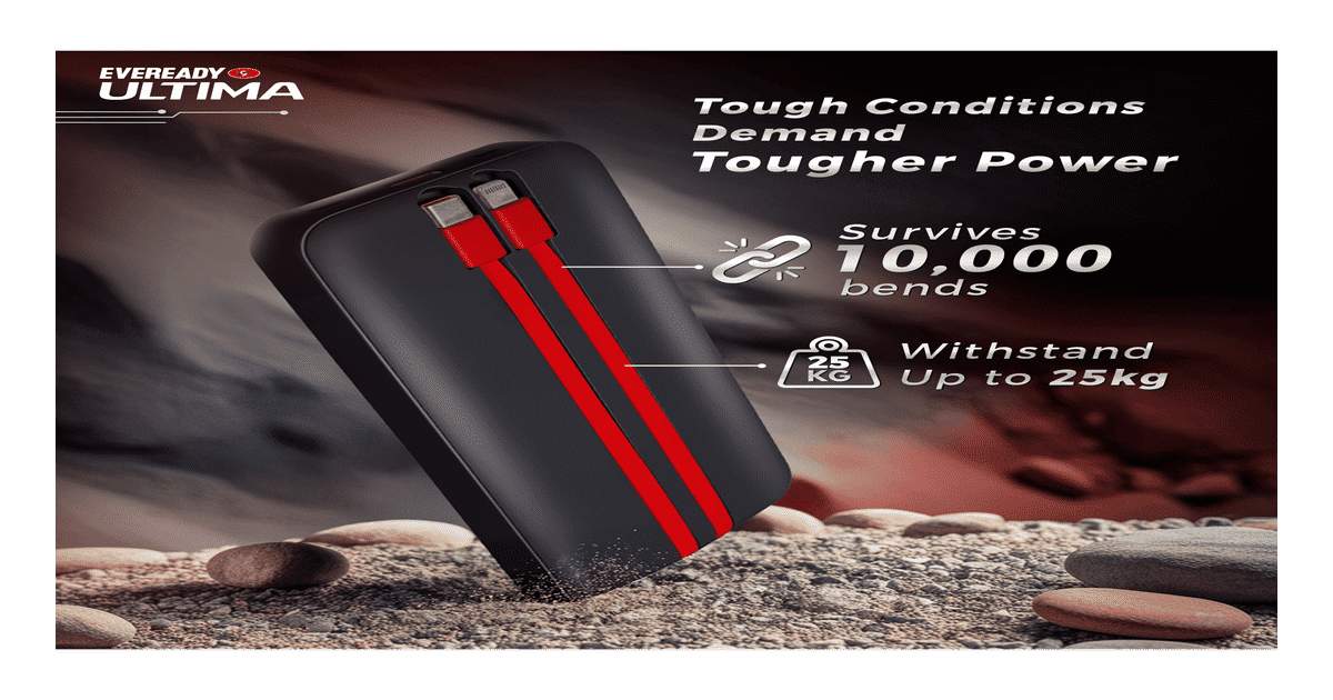 Buy Eveready Ultima 10000 Mah Regular, Power Bank With Built In Cable ...