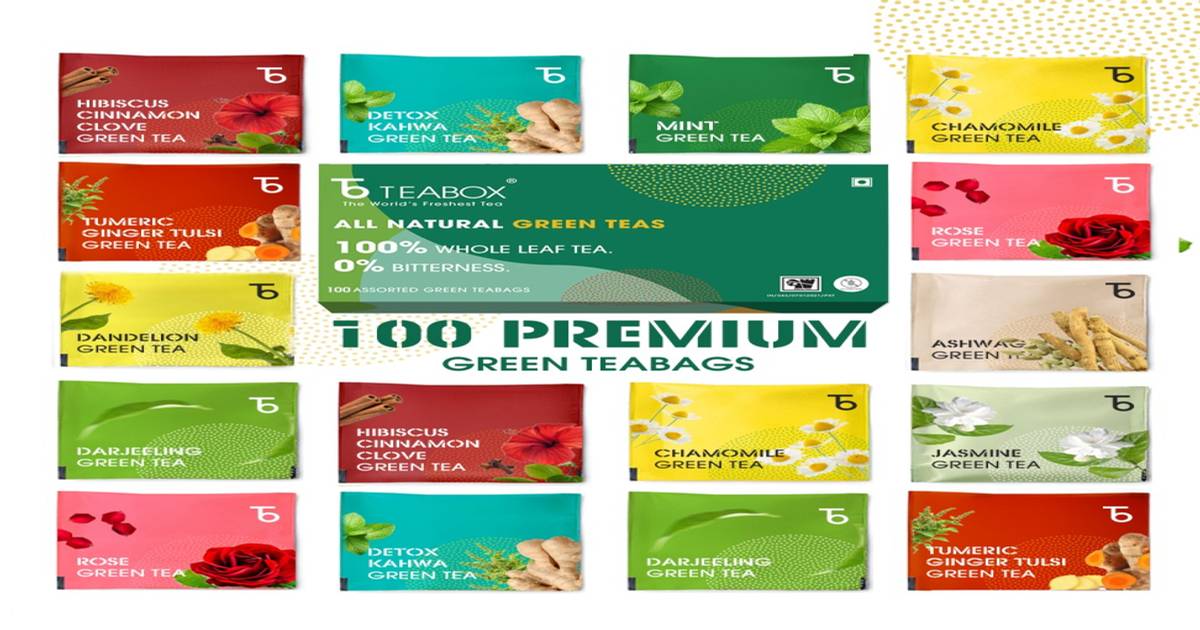 Buy Teabox 100 Wellness Green Tea Bags – Sleep, Immunity, Detox & Skin ...