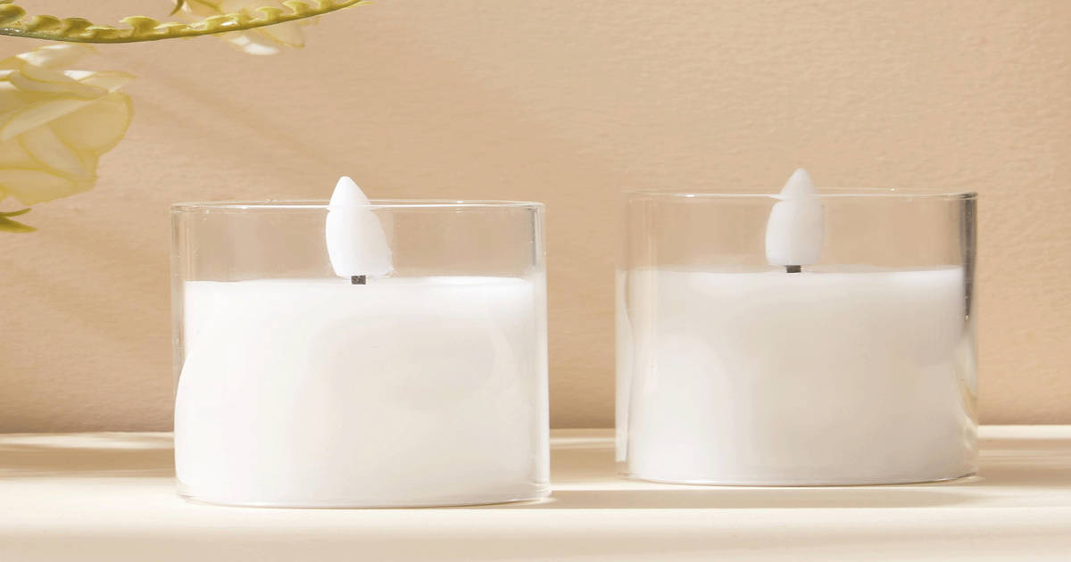 Buy Home Centre Pegasus Glass LED Pillar Candles (Set of 2) Online (2 ...