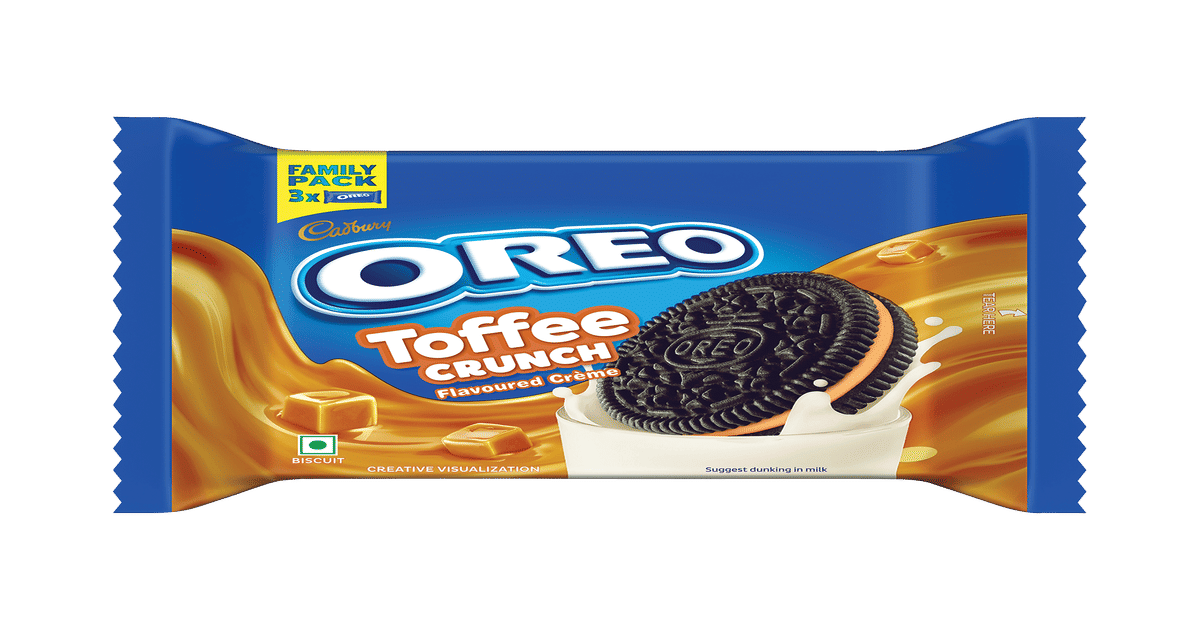 Buy Cadbury Oreo Toffee Crunch Flavour Creme Sandwich Biscuit Online ...