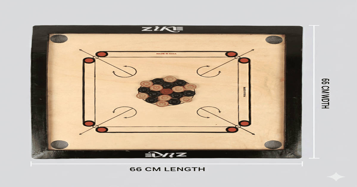 Buy Zike Superior Wood Carrom Board Kit (26x26 Inch, Board, 24 Coins, 1 ...