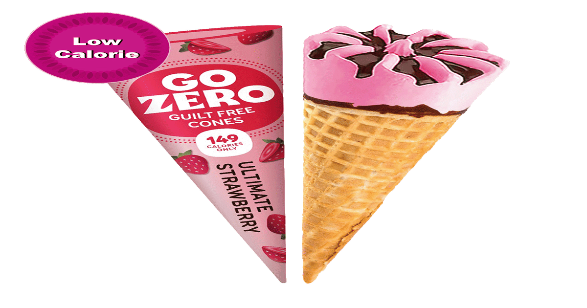 Buy Go Zero Ultimate Strawberry Low Calorie Guilt Free Ice Cream Cone ...