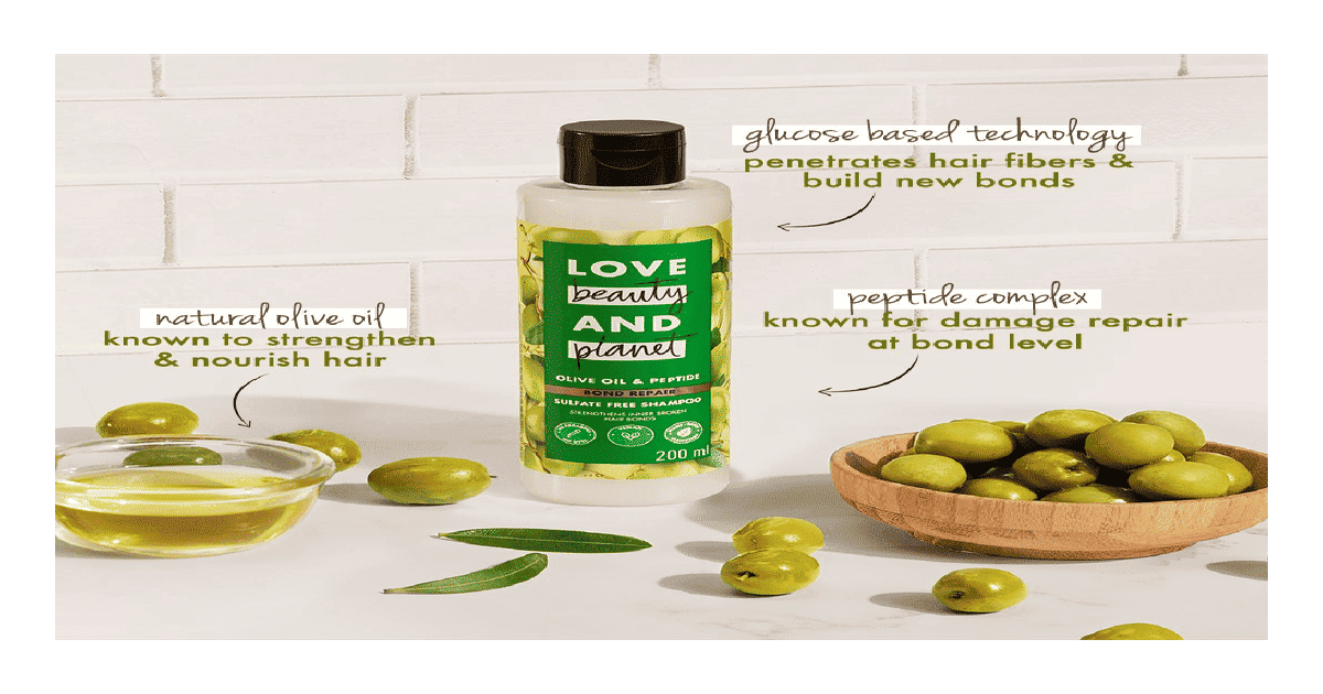 Buy Love beauty & Planet Olive oil & Peptide Bond Repair Shampoo Online ...