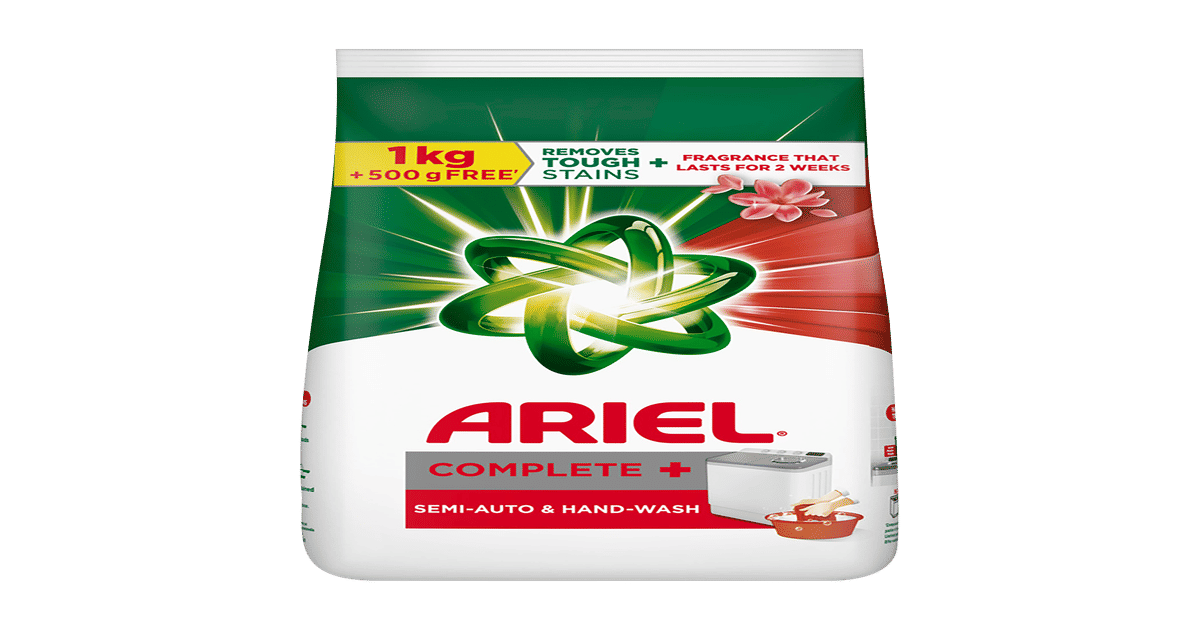 Buy Ariel Complete Detergent Washing Powder 1 Kg With Free Detergent ...