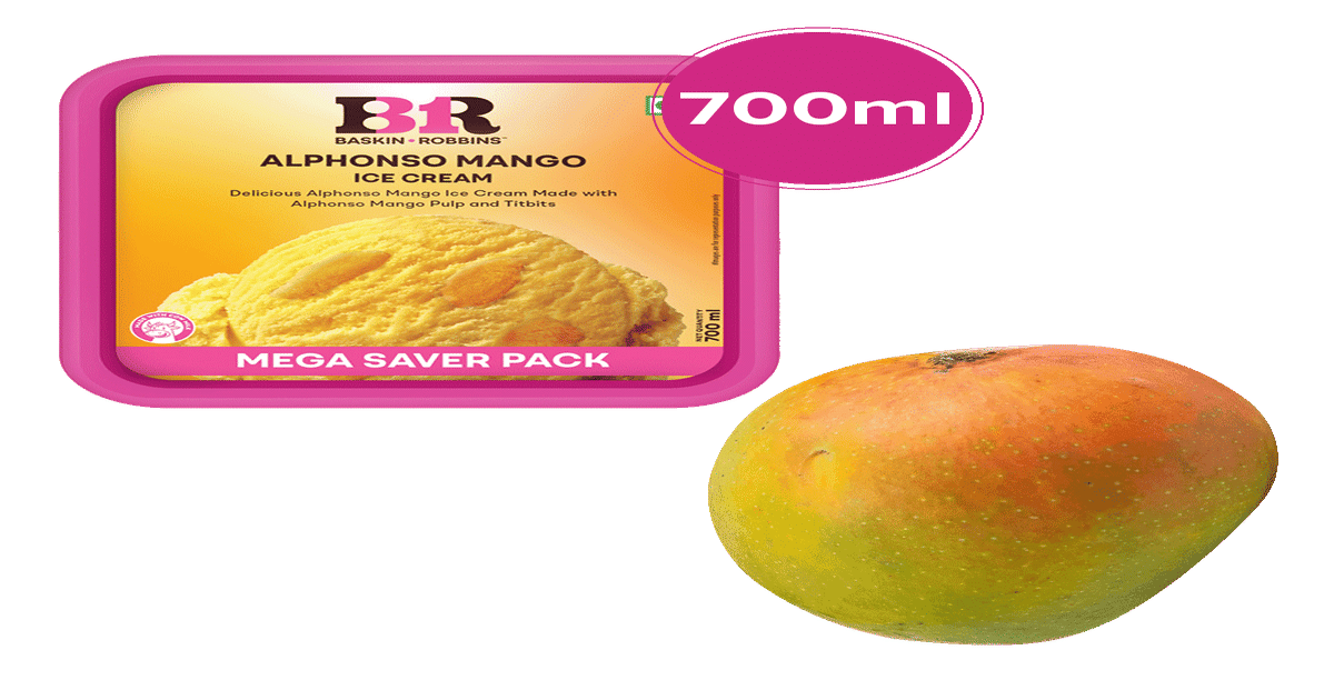 Buy Baskin Robbins Fresh Fruit Alphonso Mango Ice Cream Tub with Mango ...