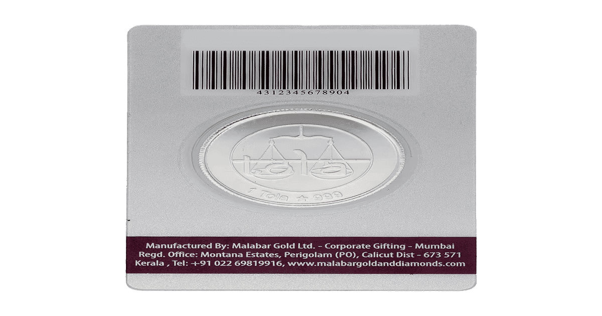 Buy Malabar 1 Tola (11.66gm) 999 Purity Ganesha & Lakshmi Silver coin ...