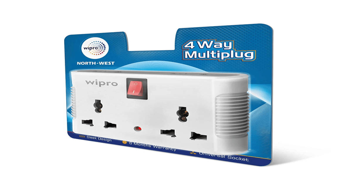 Buy Wipro 4 Way Multiplug Adaptor With 2 Universal Sockets Online (1 ...