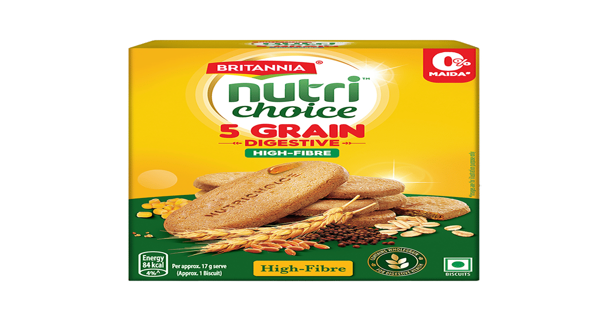 Buy Britannia Nutrichoice 5 Grain Digestive Biscuits Online (200 g x 2 ...