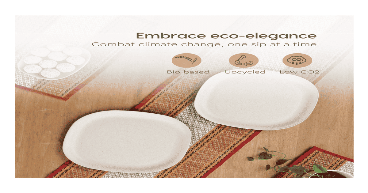 Buy Eha Earth Friendly Rice Husk Biocomposite Square Plates (4 Pieces ...
