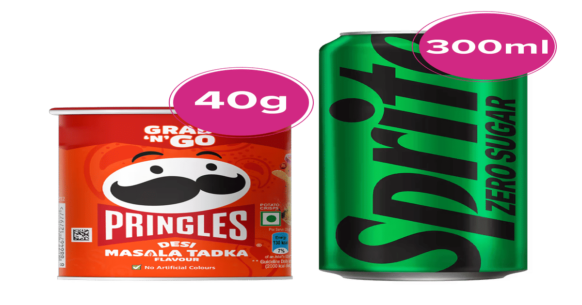 Buy Pringles Potato Chips Desi Masala Tadka & Sprite Zero Can Online (1 ...