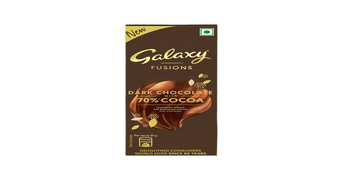 Buy Galaxy Fusions Dark Chocolate Bar with 70% Cocoa Online (56 g x 2 ...