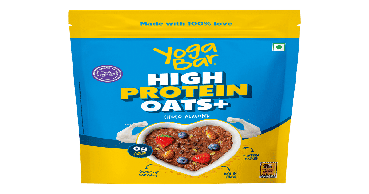 Buy Yogabar High Protein Oats, Choco Almond, 23.5g Protein, No added ...