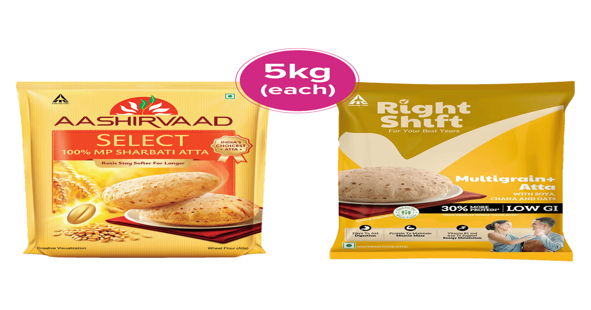 Buy Aashirvaad Select Sharbati Atta & Itc Right Shift Multigrain+ Atta ...