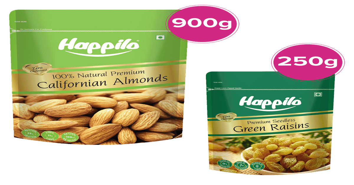 Buy Happilo 100% Natural Premium Californian Almonds Badam & Happilo ...