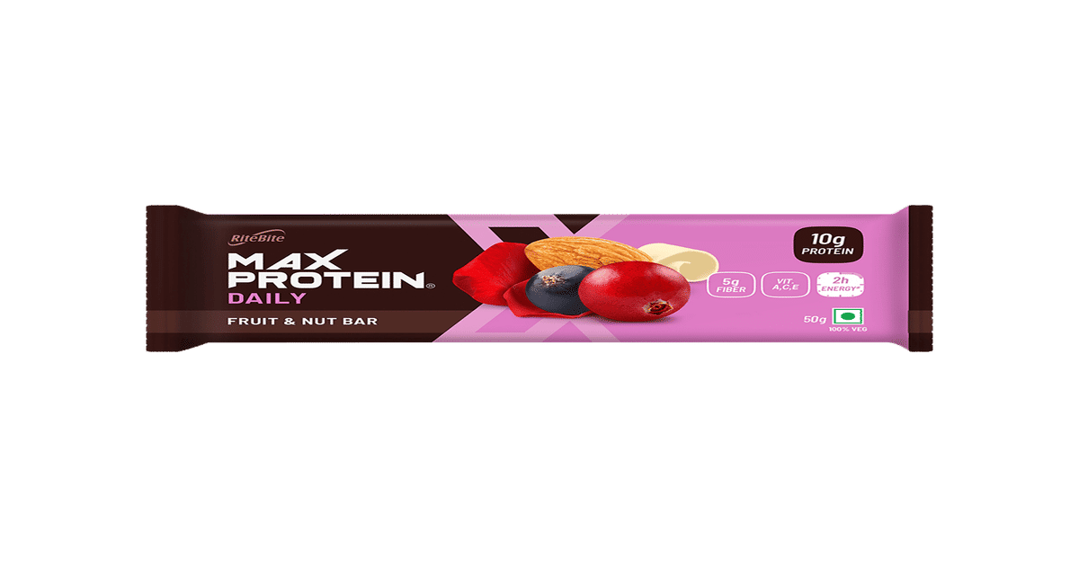 Buy Ritebite Max Protein Bar Fruit & Nut Daily Protein Bars Online (50 ...
