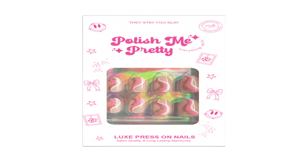 Buy Polish Me Pretty Luxe Press On Nails - Pink Suzette - Oval Short ...