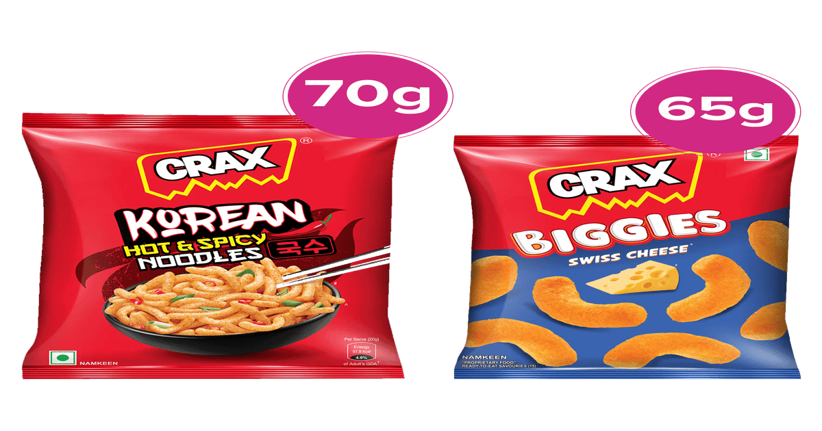 Buy Crax Korean Ramen Noodles Puff Chips & Crax Biggies Swiss Cheese ...