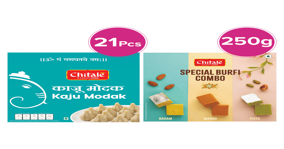 Buy Chitale Bandhu Kaju Modak & Chitale Bandhu Special Burfi Combo ...