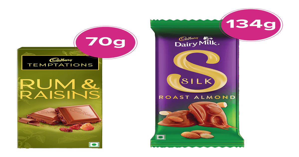 Buy Cadbury Temptations Rum & Raisins Premium Chocolate Bar & Cadbury ...