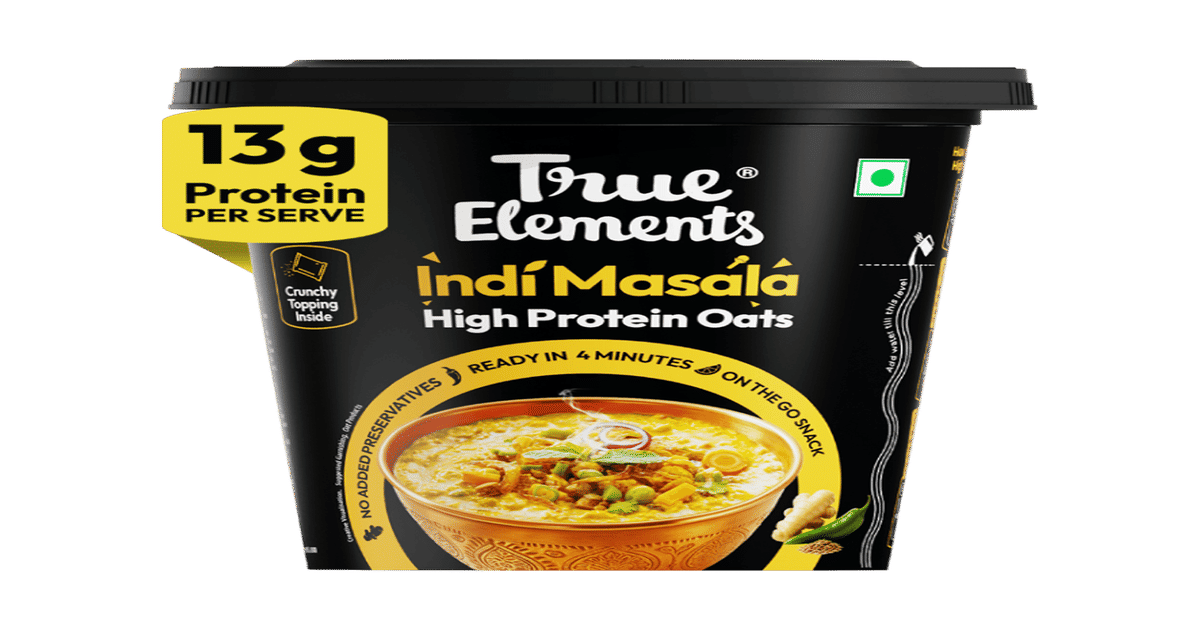 Buy True Elements Indi Masala 21.45g High Protein Oats, Masala Oats ...