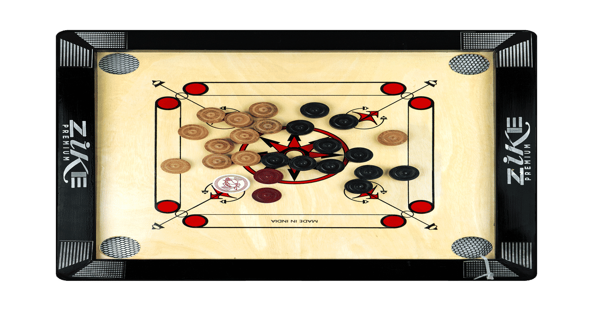 Buy Zike Premium Wood Carrom Board Kit for Kids (20x20 Inch Board, 24 ...