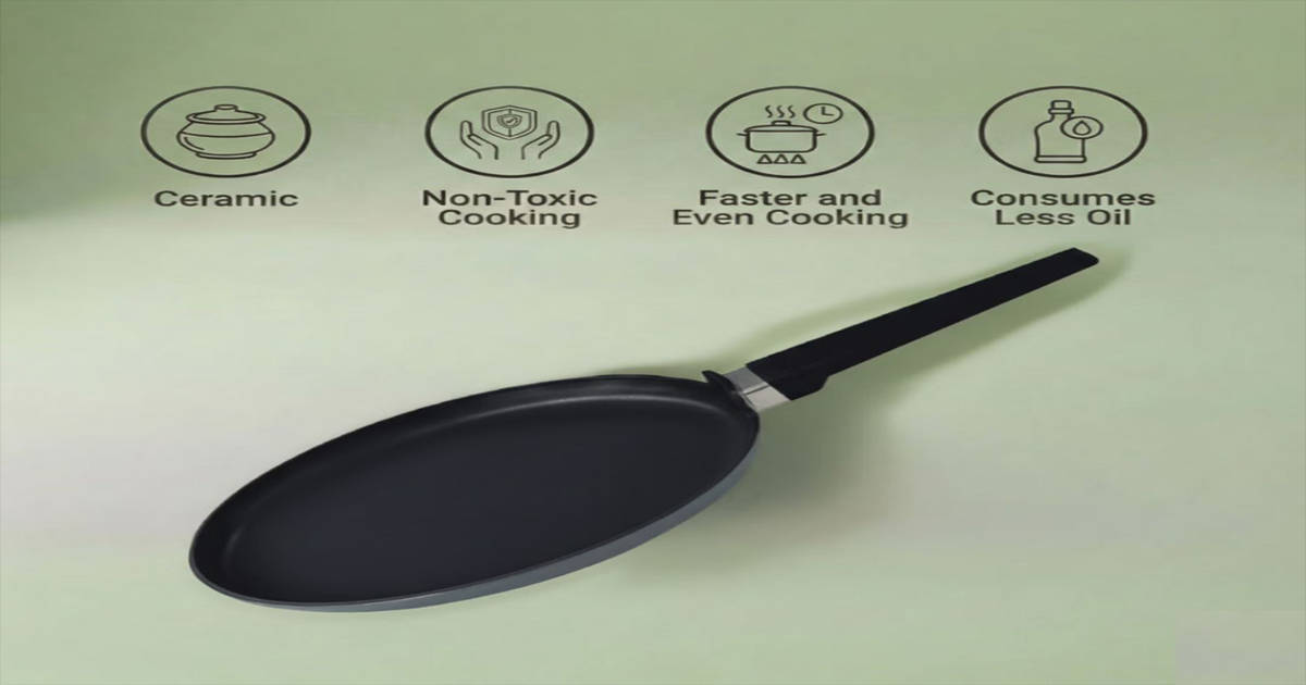 Buy Tramontina Non-Stick Ceramic Coating Dosa Tawa (28cm, 4.8mm Thick ...