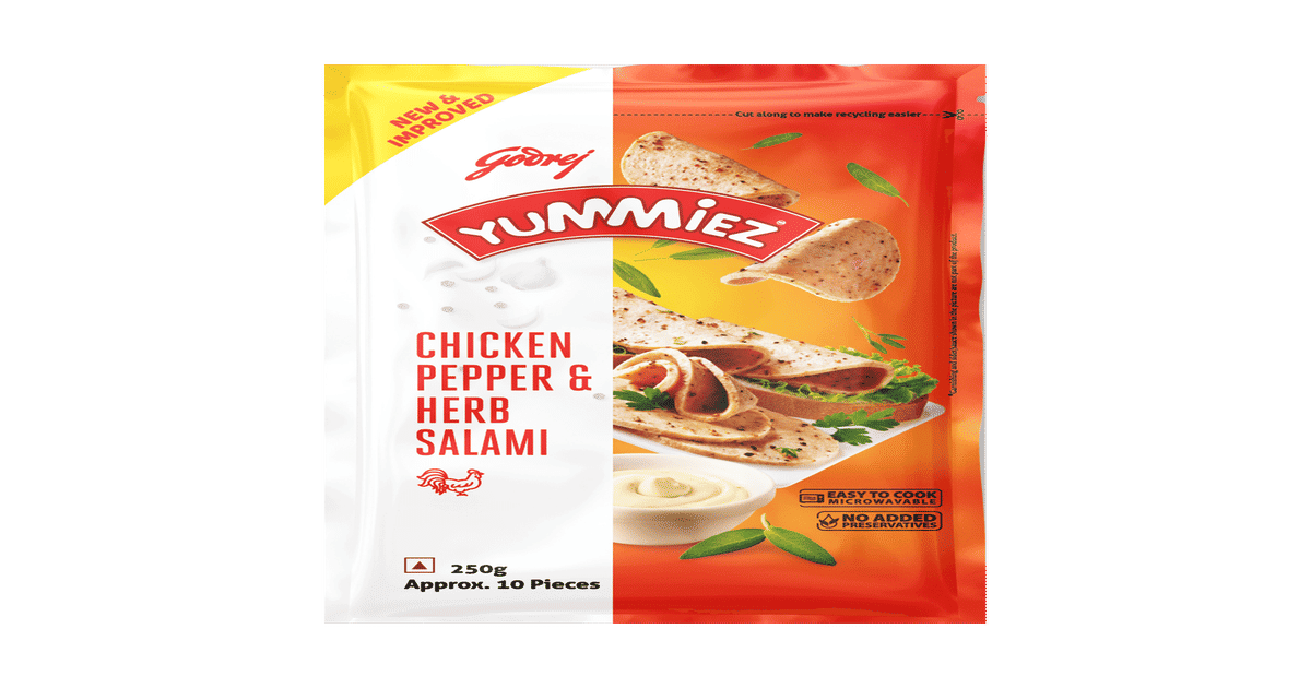 Buy Godrej Yummiez Chicken Pepper & Herb Salami Online (250 g) At Best ...