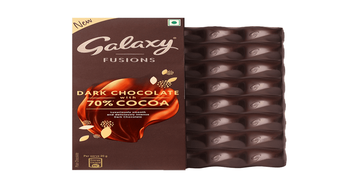 Buy Galaxy Fusions Dark Chocolate Bar with 70% Cocoa Online (110 g) At ...