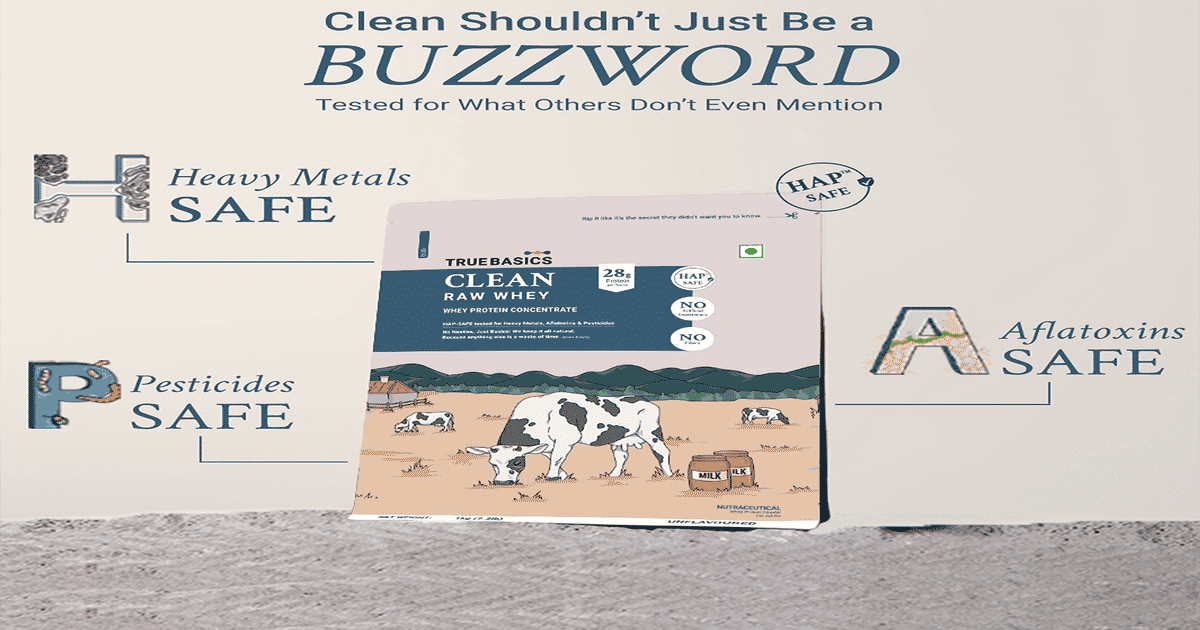 Buy TrueBasics Clean Raw Whey Protein Concentrate Powder (Unflavoured ...