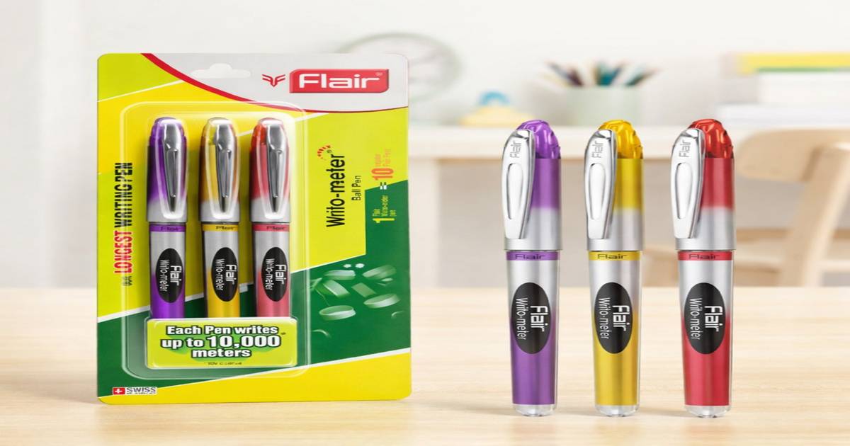 Buy Flair Writometer Ball Pen (Blue Ink, Set of 3) Online (3 pieces) At ...