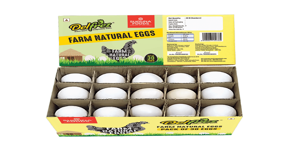 Buy Suguna Delfrez Farm Natural Eggs Online (30 Pieces) At Best Price